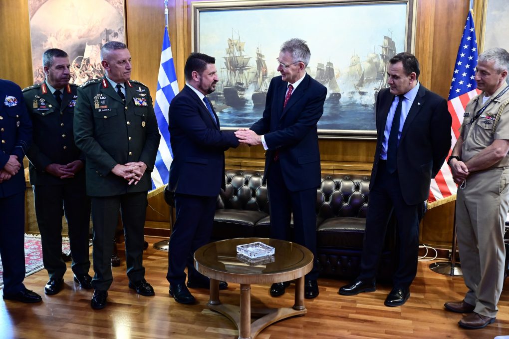 The Minister of National Defence Mr. Nikolaos Panagiotopoulos meets ...