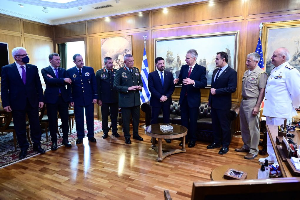 The Minister of National Defence Mr. Nikolaos Panagiotopoulos meets ...