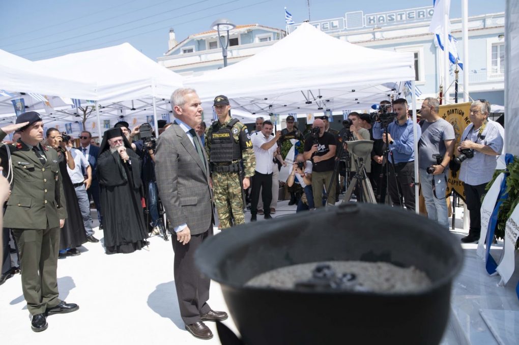 The Deputy Minister of National Defence Thanasis Davakis attends the ...