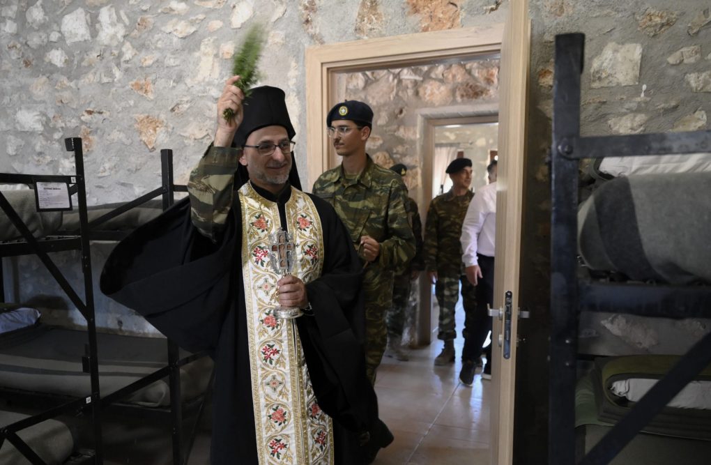 The Minister of National Defence Nikos Dendias attends the celebration ...