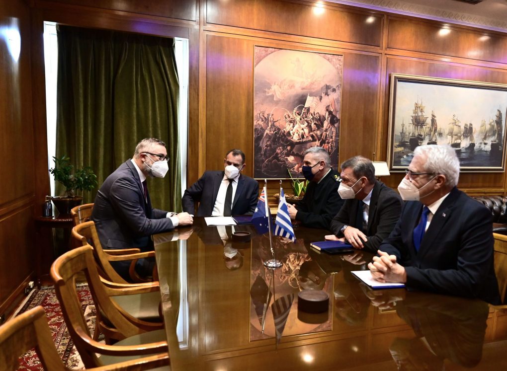 Defence Minister Nikolaos Panagiotopoulos meets with the Ambassador of ...