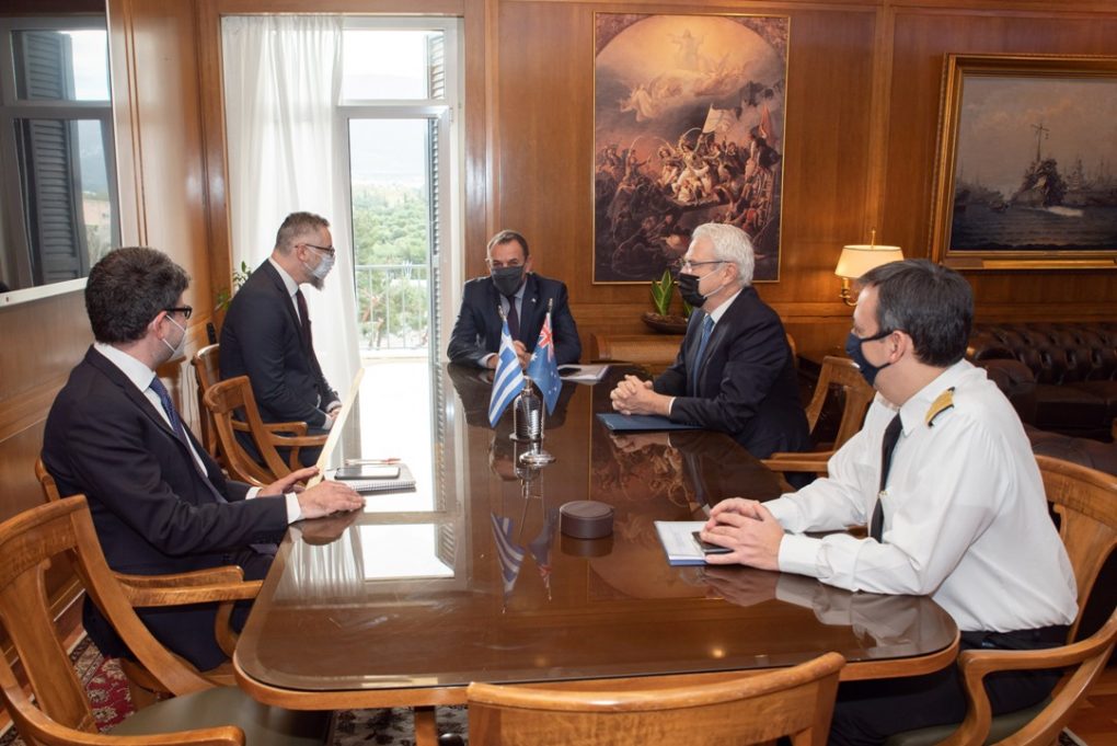 Defence Minister Nikolaos Panagiotopoulos meets with the Ambassador of ...