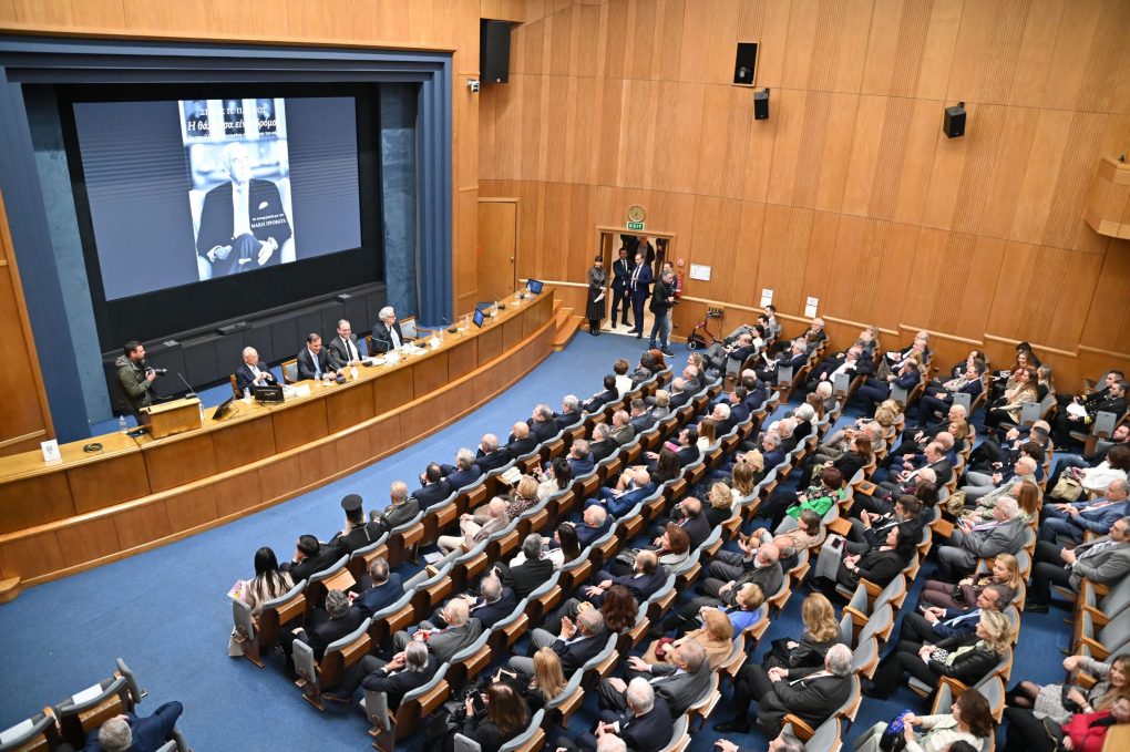 The Minister of National Defence Nikos Dendias attends the presentation ...